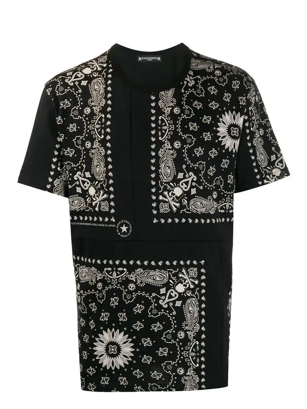 MASTERMIND WORLD Paisley Print T-shirt - Black
