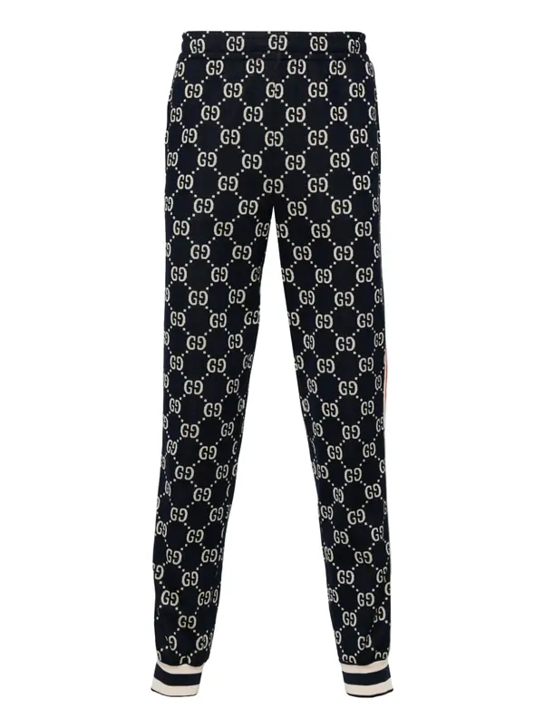 Gucci Gg-jacquard Track Pants - Blue