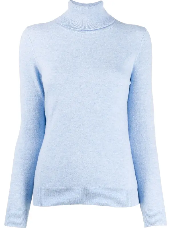 N.peal Cashmere Polo Neck Sweater - Blue