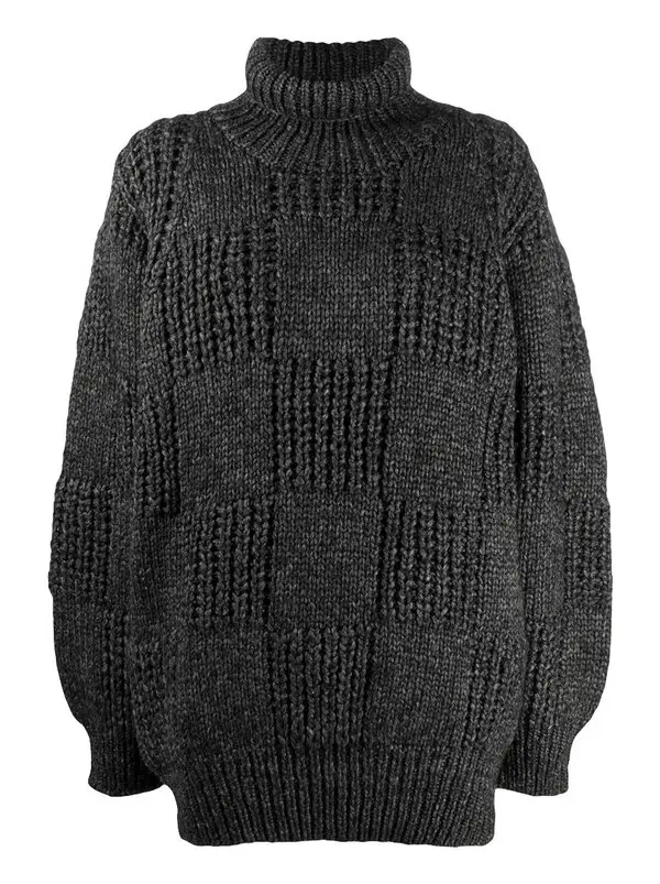 Issey Miyake 1980s Oversized Turtleneck Jumper - Grey