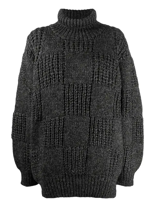 Issey Miyake 1980s Oversized Turtleneck Jumper - Grey
