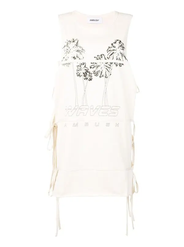 AMBUSH Sleeveless Tie T-shirt - Neutrals