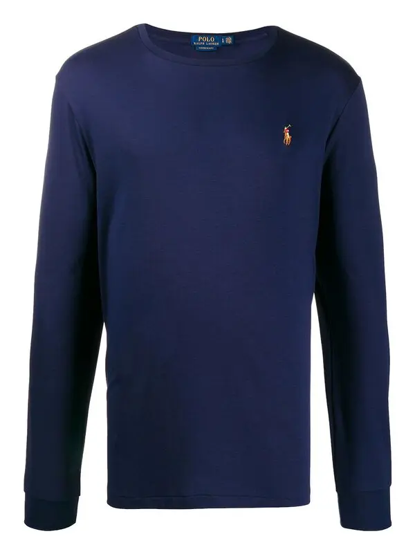 Polo Ralph Lauren Logo Embroidered Long-sleeve T-shirt - Blue