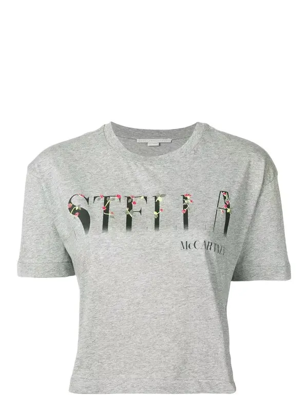 Stella McCartney Floral Logo T-shirt - Grey