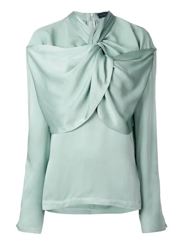 EUDON CHOI Gathered Neckline Blouse - Green