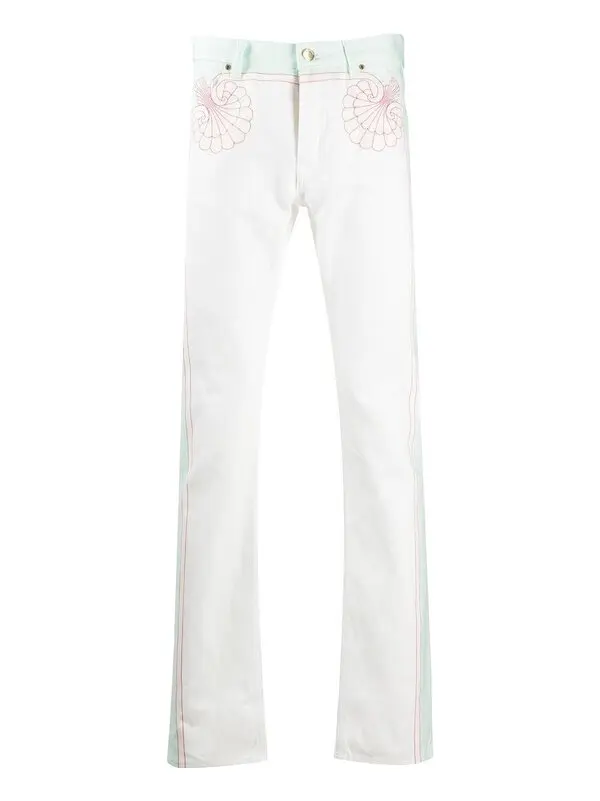 Casablanca Shell Print Jeans - White