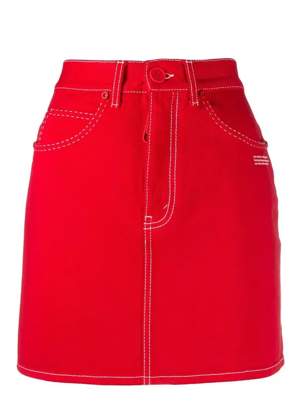 Off-White Denim Miniskirt - Red
