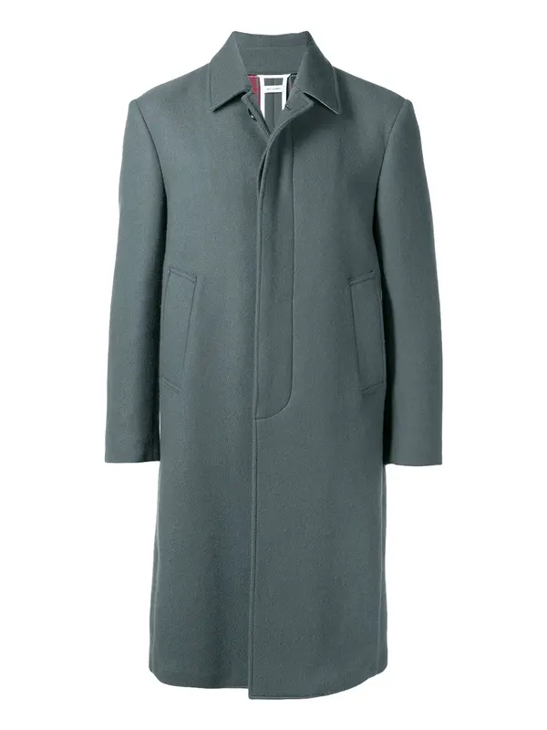 Thom Browne Relaxed Fit Cashmere Bal Collar Overcoat - Grey