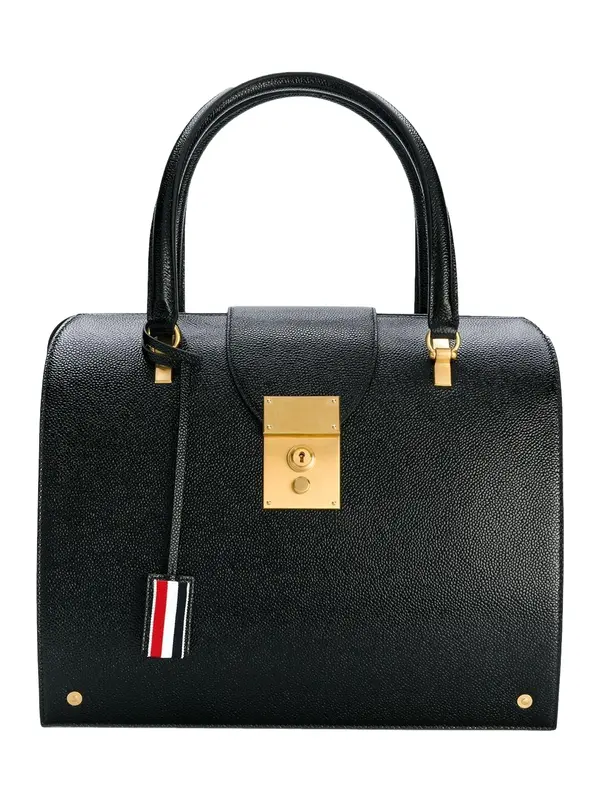 Thom Browne Mrs. Thom Lucido Leather Tote - Black