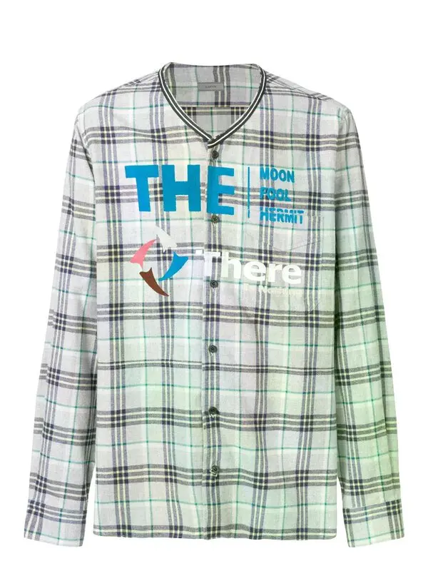 LANVIN Printed Checked Shirt - Grey