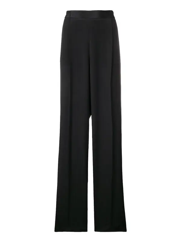 Stella McCartney High-waist Flared Silk Trousers - Black