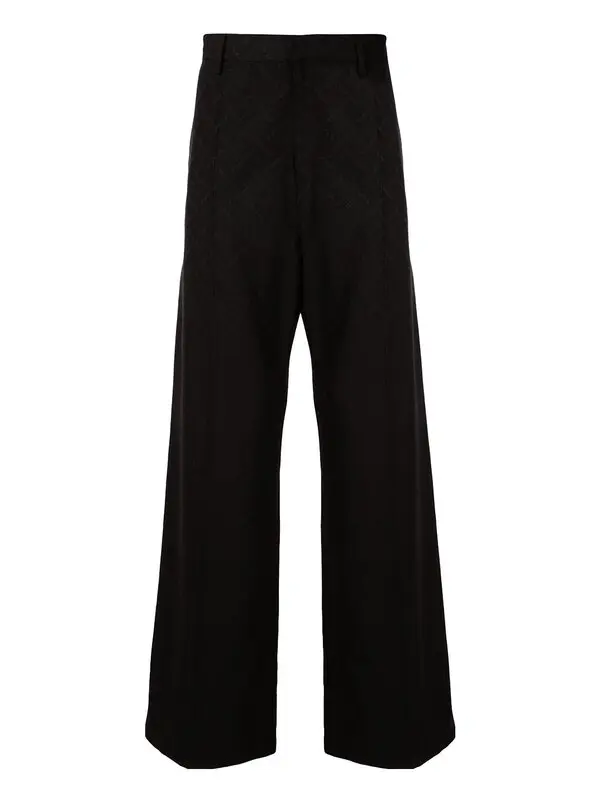 COUNTY OF MILAN Logo-woven Tailored Trousers - Black