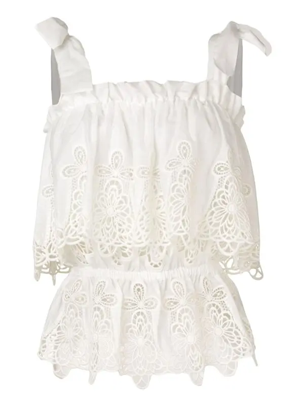 Dolce & Gabbana Intaglio Embroidered Top - White