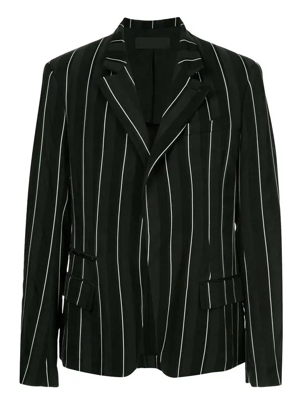 HAIDER ACKERMANN Classic Pinstriped Blazer - Black