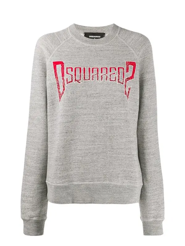 Dsquared2 Cotton Logo Print Jumper - Grey