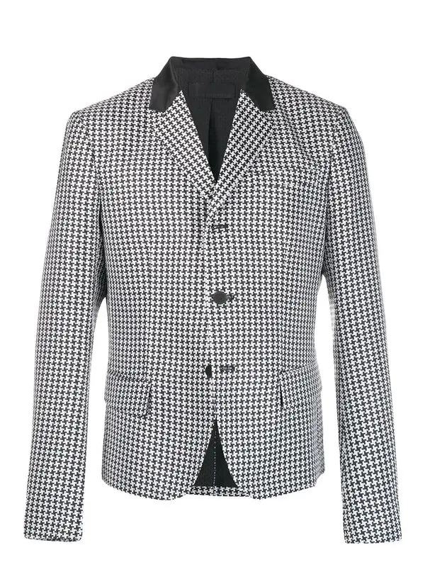 HAIDER ACKERMANN Houndstooth Button Jacket - Black