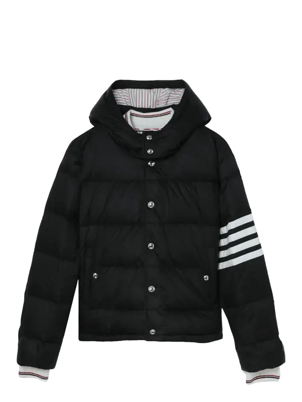 Thom Browne 4-bar Hooded Puffer Jacket - Black