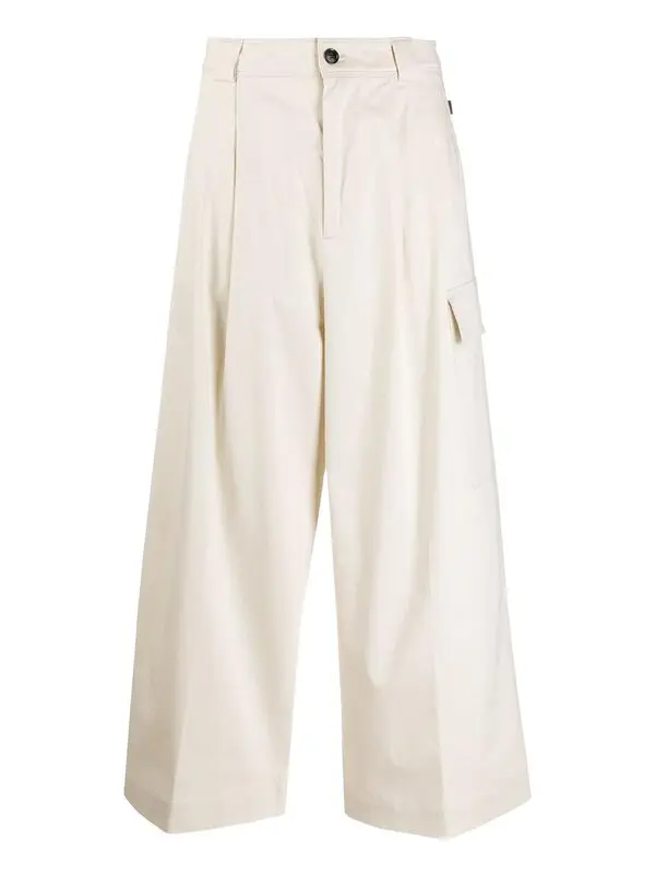 Woolrich Cropped Palazzo Trousers - Neutrals