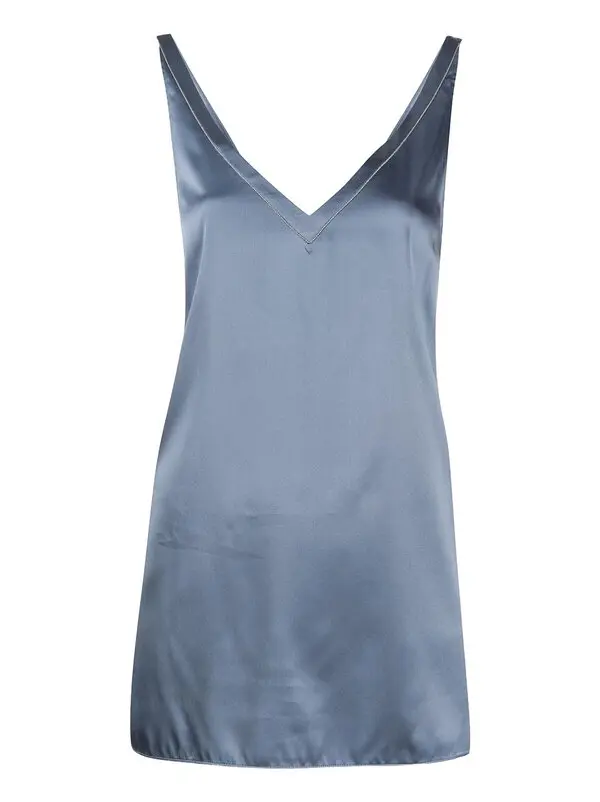 Brunello Cucinelli Metallic Sleeveless Blouse - Blue