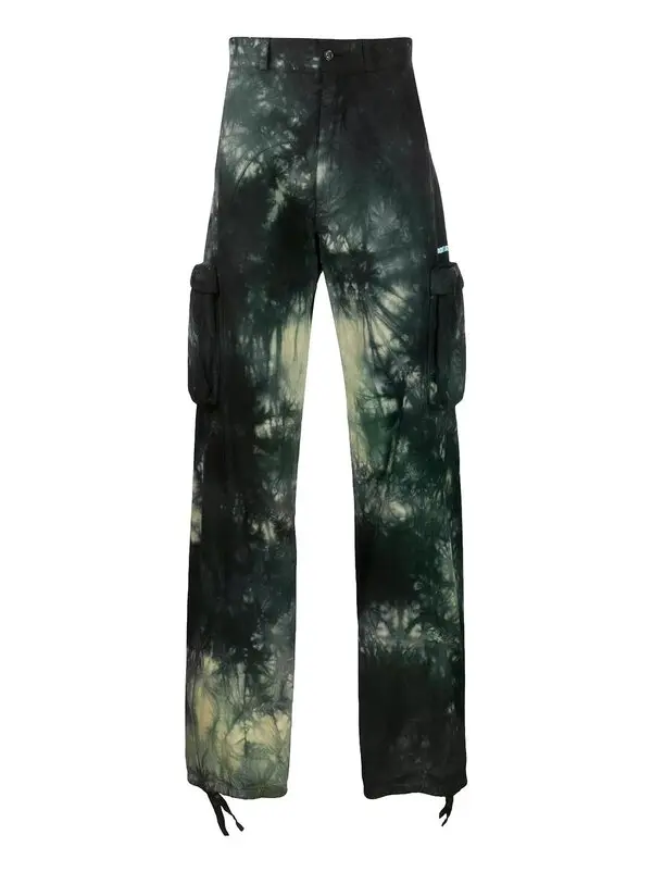 Off-White Tie-dye Cargo Trousers - Black