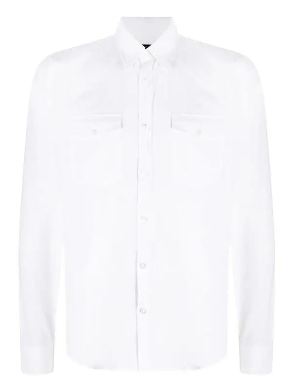 DELL'OGLIO Slim Button Shirt - White