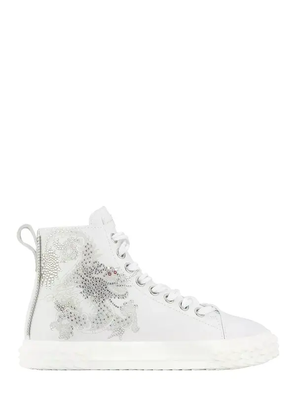 GIUSEPPE ZANOTTI Blabber Crystal-embellished High-top Sneakers - White