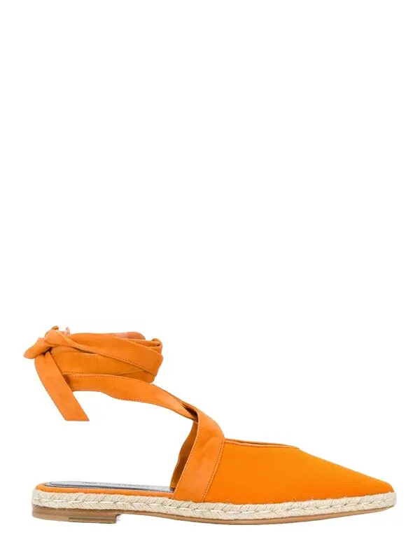 JW Anderson Lace-up Espadrille Flats - Orange