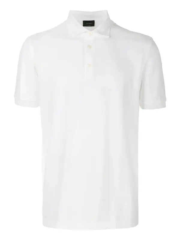 DELL'OGLIO Short Sleeve Polo Shirt - White
