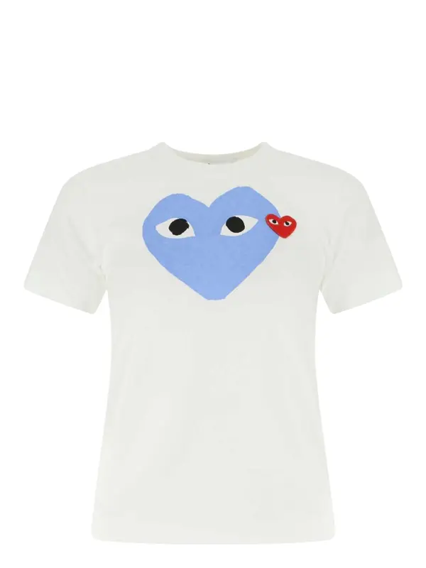 Play Comme Des Garcon Heart-print T-shirt - White
