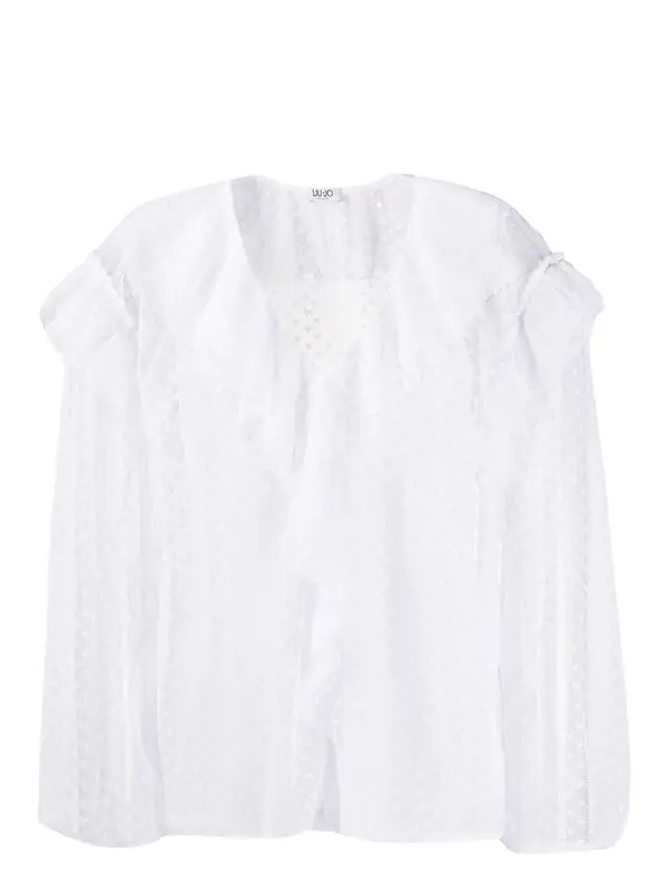 Liu Jo Polka Dot Ruffled Blouse - White
