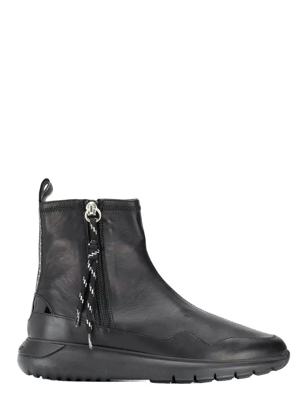 Hogan Leather Interactive Ankle Boots - Black
