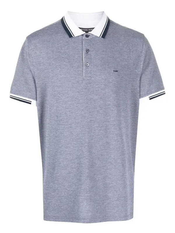Michael Kors Striped Trim Polo Shirt - Blue