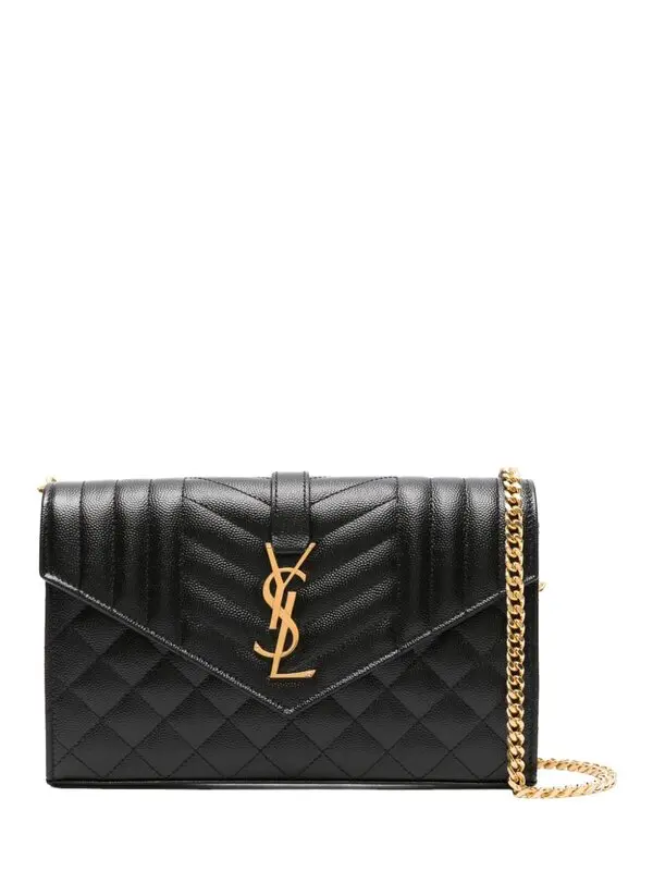 Saint Laurent Calf Leather Chain Shoulder Bag - Black