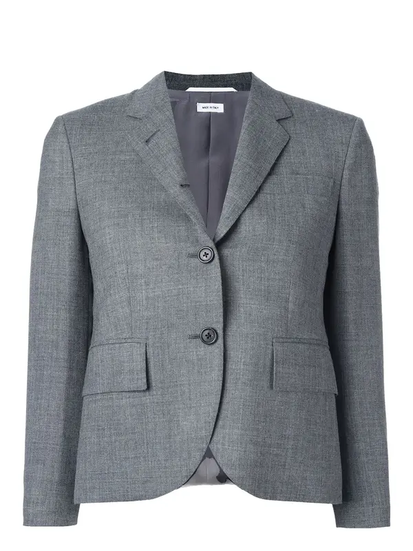 Thom Browne Classic Sport Coat In Wool Fresco - Grey
