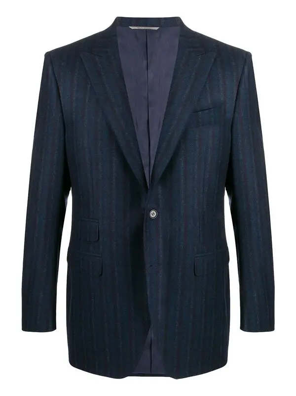 Canali Striped Fitted Blazer - Blue