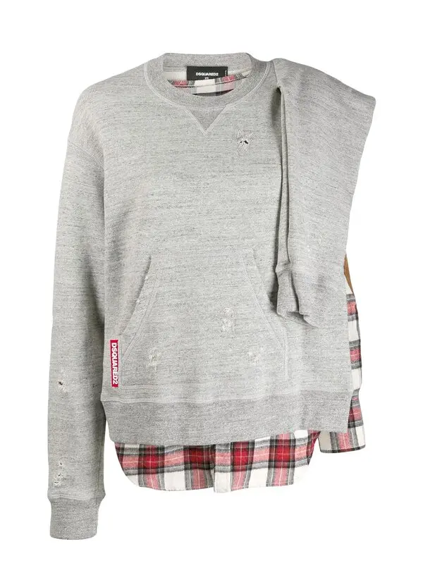 Dsquared2 Check Detail Sweatshirt - Grey