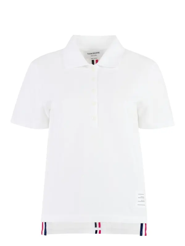 Thom Browne Rwb-stripe Polo Shirt - White