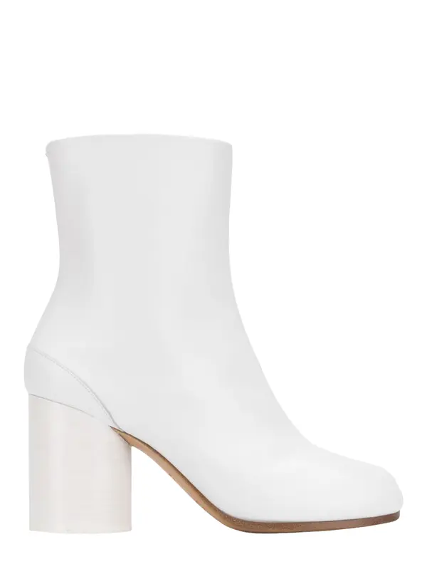 MAISON MARGIELA Tabi 80mm Leather Ankle Boots - White