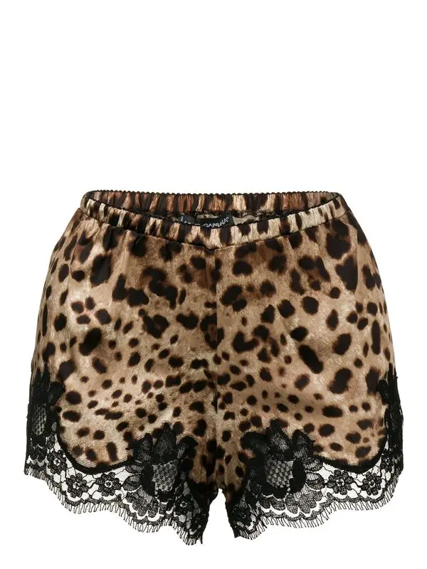 Dolce & Gabbana Leopard-print Pajama Shorts - Brown
