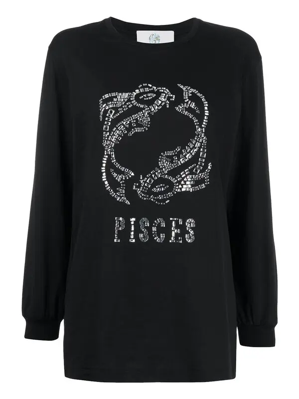 Alberta Ferretti Long-sleeve Pisces T-shirt - Black