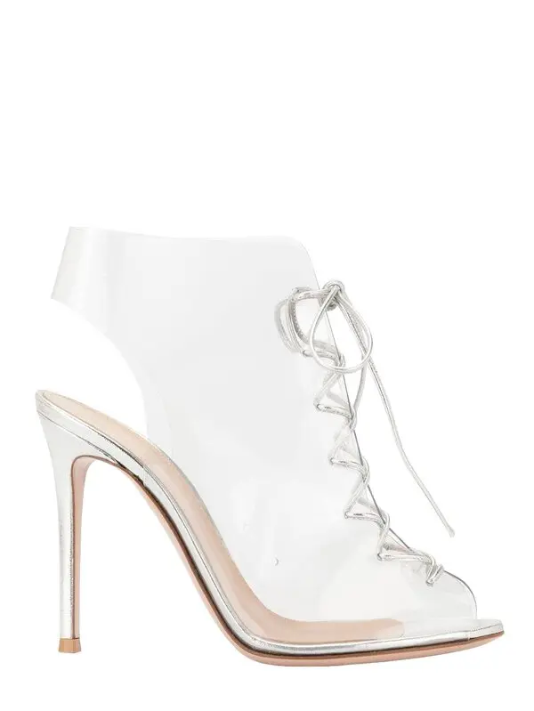 GIANVITO ROSSI Tone Leather Helmut Lace-up Boots - Silver