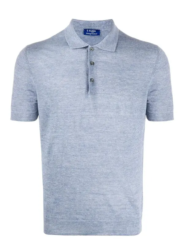 BARBA NAPOLI Knitted Polo Shirt - Blue