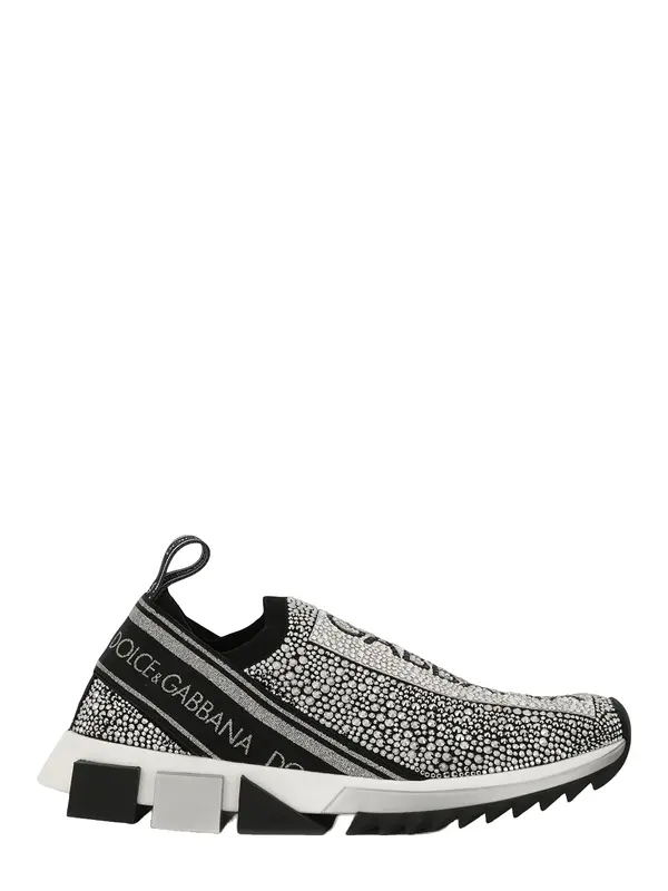 Dolce & Gabbana Sorrento Crystal Embellished Sneakers - Black