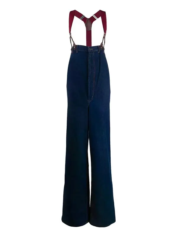 Jean Paul Gaultier 1993 High-rise Suspender Jeans - Blue