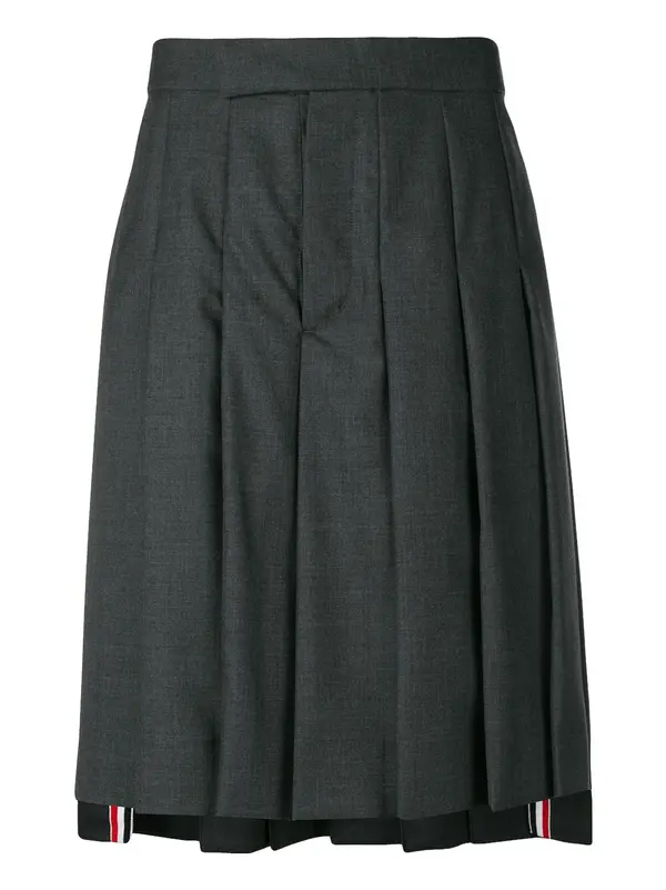 Thom Browne Classic-rise Pleated Skirt - Grey