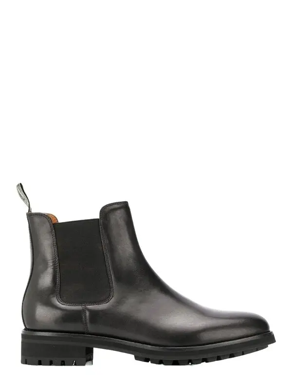 Polo Ralph Lauren Bryson Leather Ankle Boots - Black