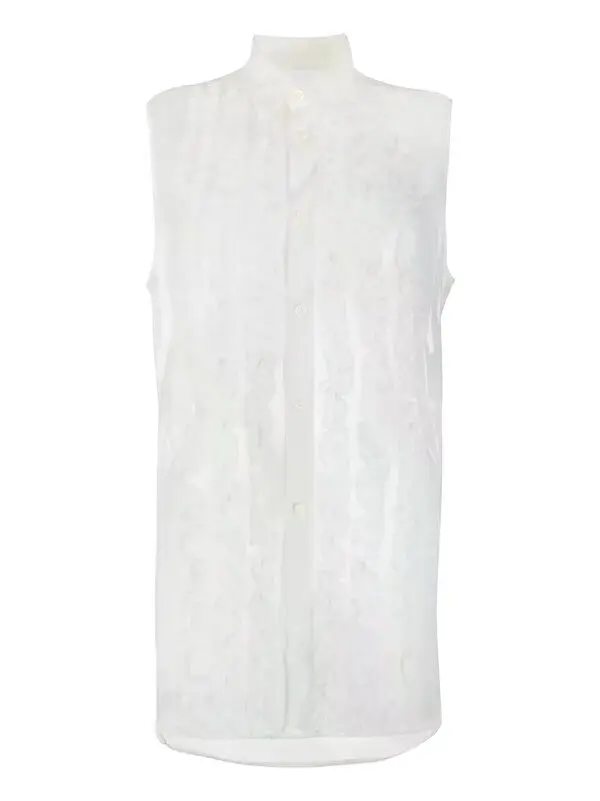 Comme Des Garçons 1995 Sheer Ruffled Shirt - White