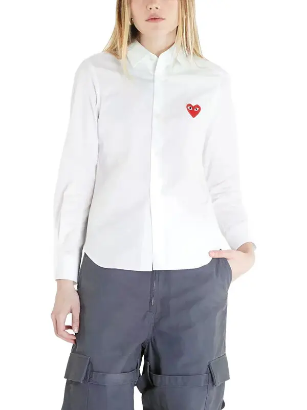 Play Comme Des Garcon Heart-patch Shirt - White