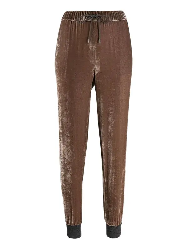 Fabiana Filippi Drawstring Velour Trousers - Neutrals