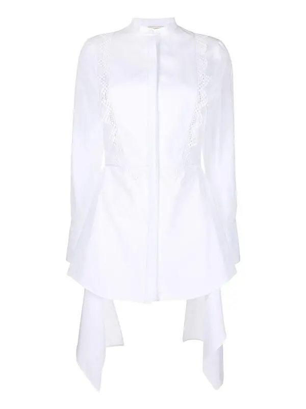 Alexander McQueen Draped Shirt With Embroidered Trims - White